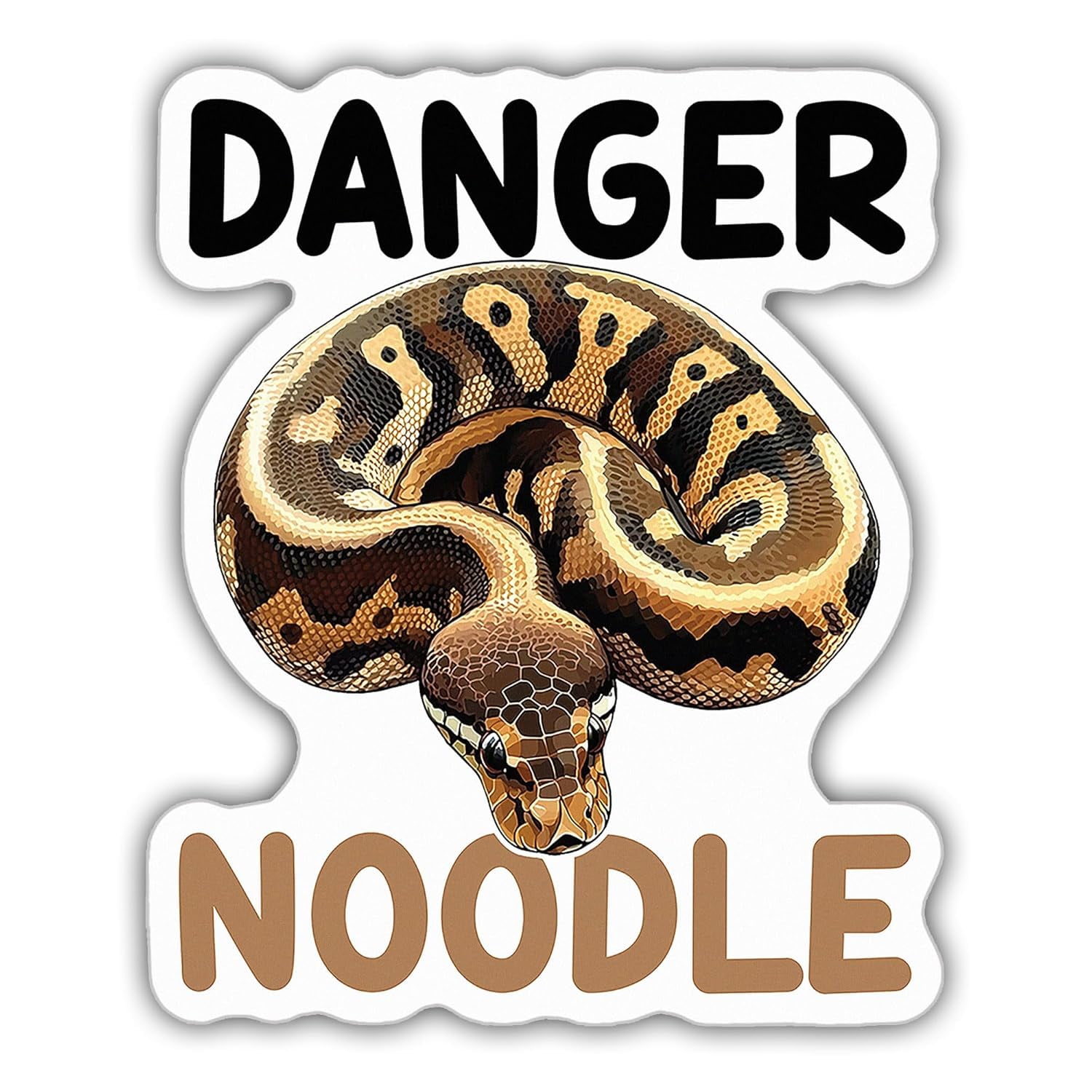 Stickly Ball Python Sticker Ball Python Lover Decal Cute Animal Danger Noodle Vinyl Stickers ...