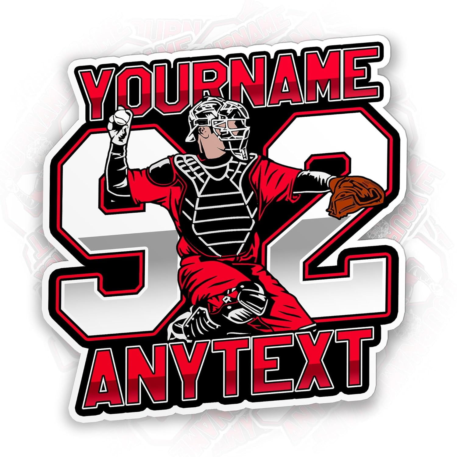 Stickly Baseball Catcher Sticker Softball Baseball Catcher Player with ...