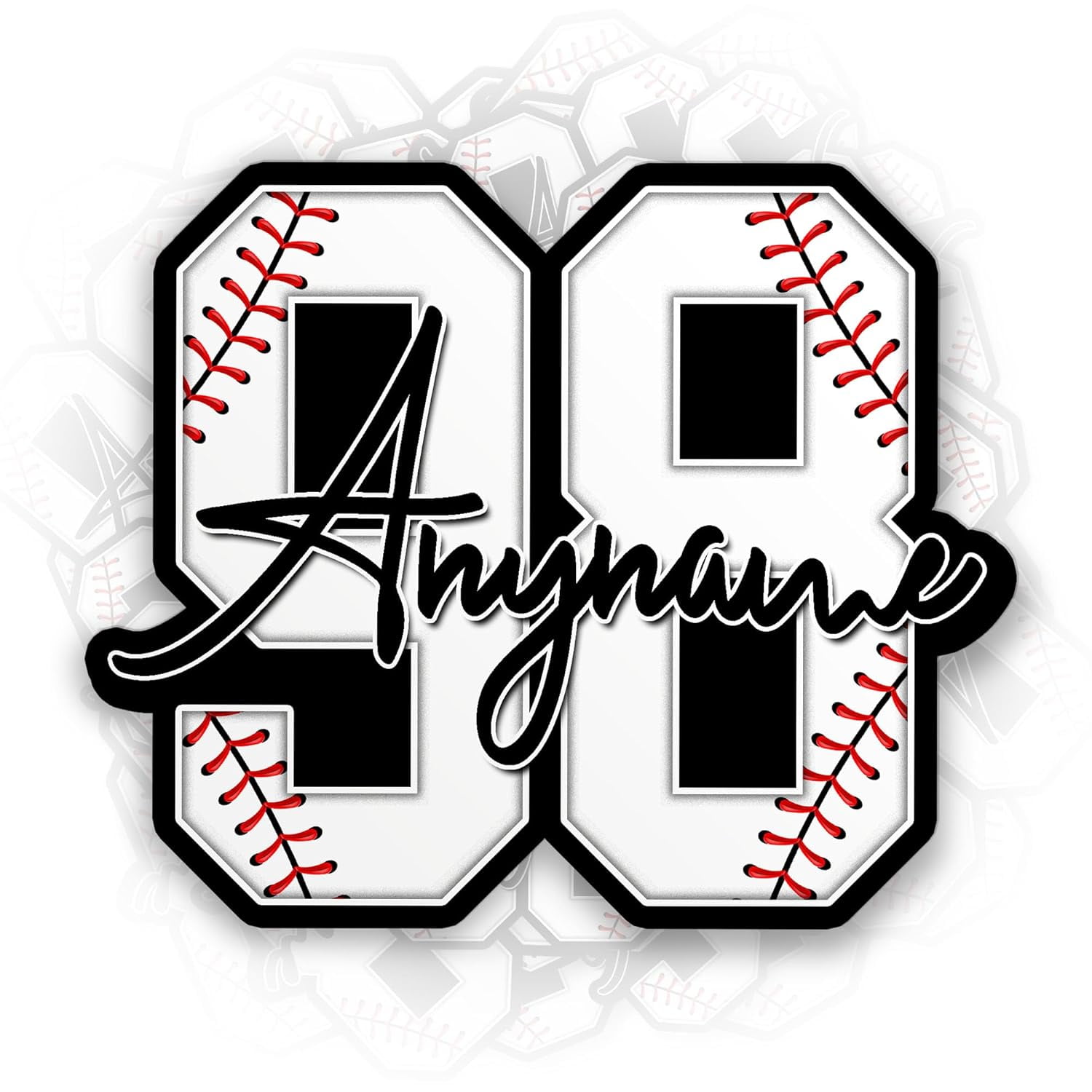Stickly Baseball Sticker Baseball Softball Name & Number Helmet Hard ...