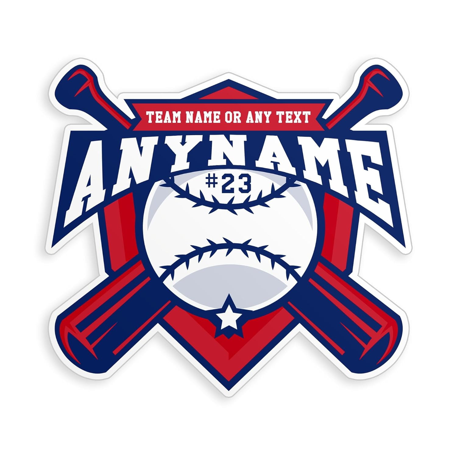 Stickly Baseball Sticker Name Number Decal Baseball Softball Logo ...