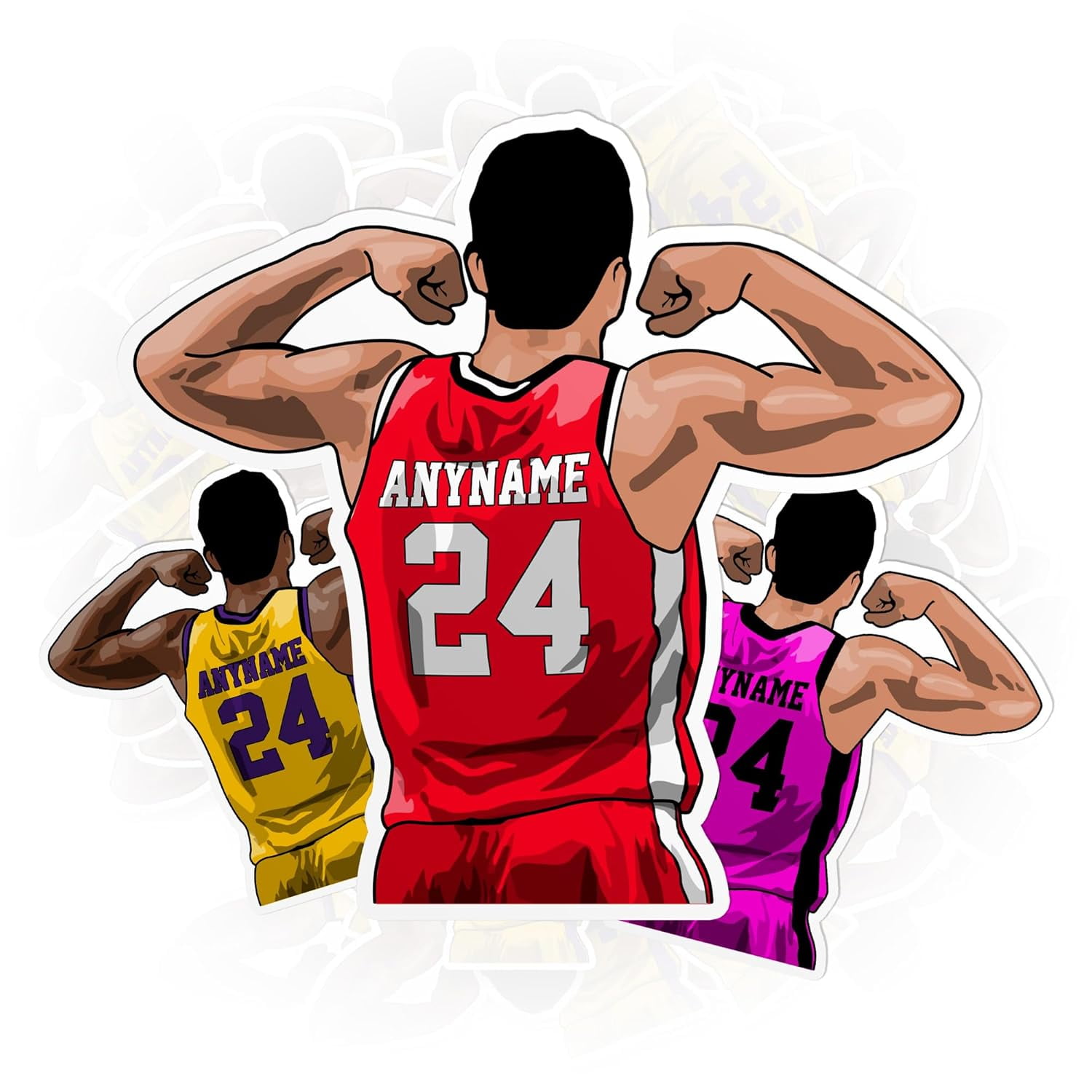 Stickly Basketball Name Decal Sticker, Basketball Name Number Player ...