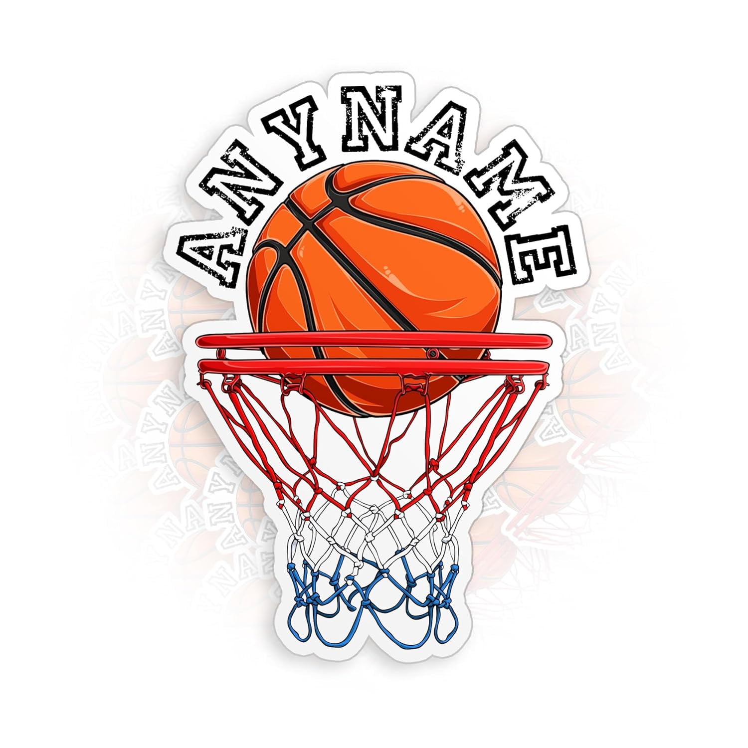 Stickly Basketball Name Sticker Name Basketball Lover Sport Team Set ...