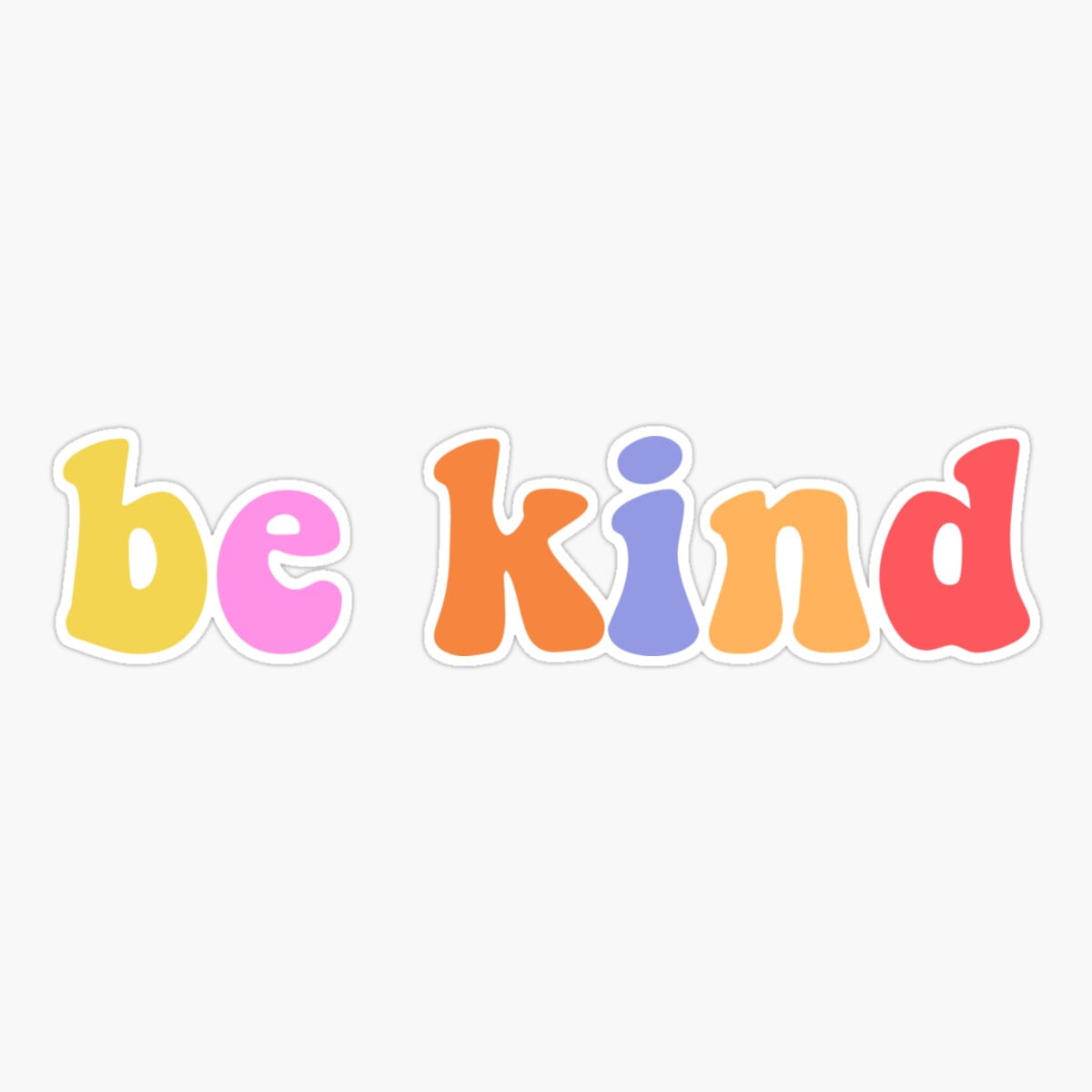Stickly Be Kind Colorful Vintage Sticker, Phone Decal Water Bottle ...