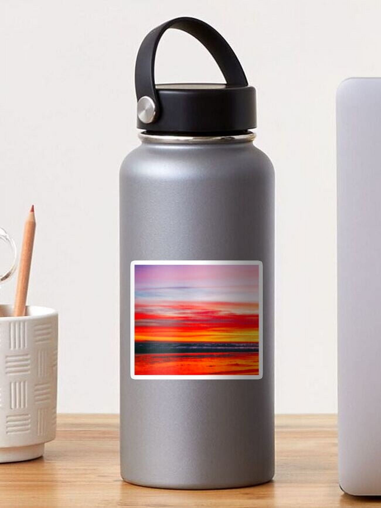 Stickly Beautiful Beach Ocean Sunset Sticker, Phone Decal Water Bottle ...