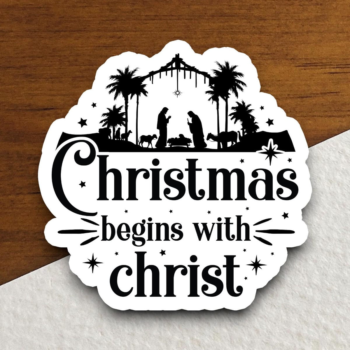 Stickly Begins With Christ Sticker, Religious Sticker, Faith Sticker ...