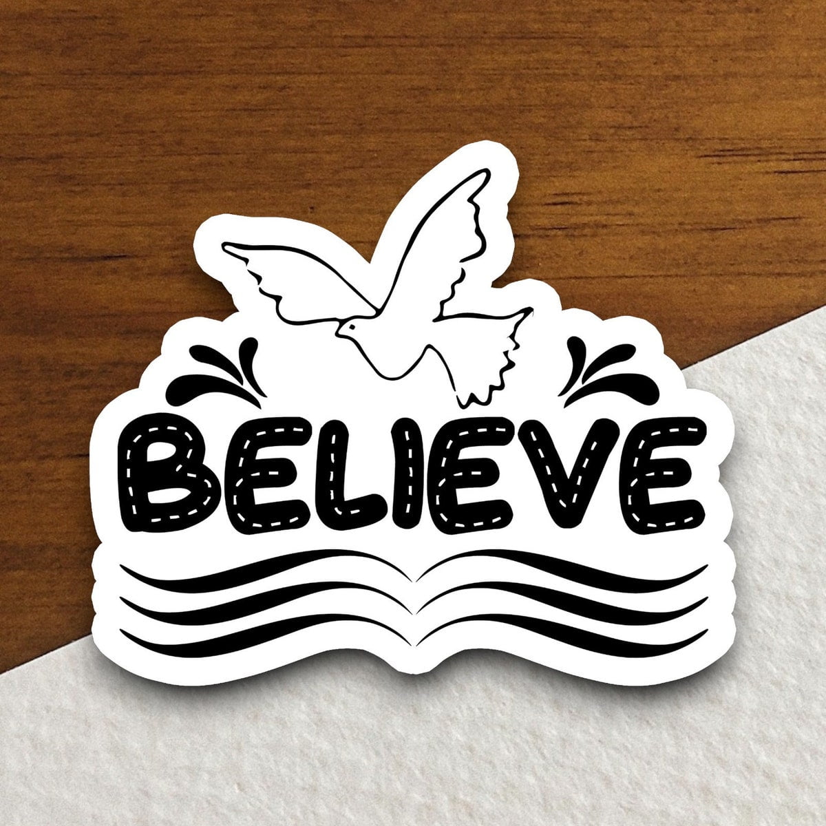 Stickly Believe And Dove Sticker, Believe Sticker, Religious Sticker ...