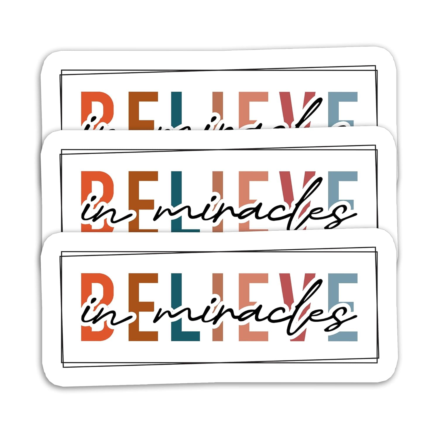 Stickly Believe in Miracles Sticker, Inspirational Motivational Sticker ...