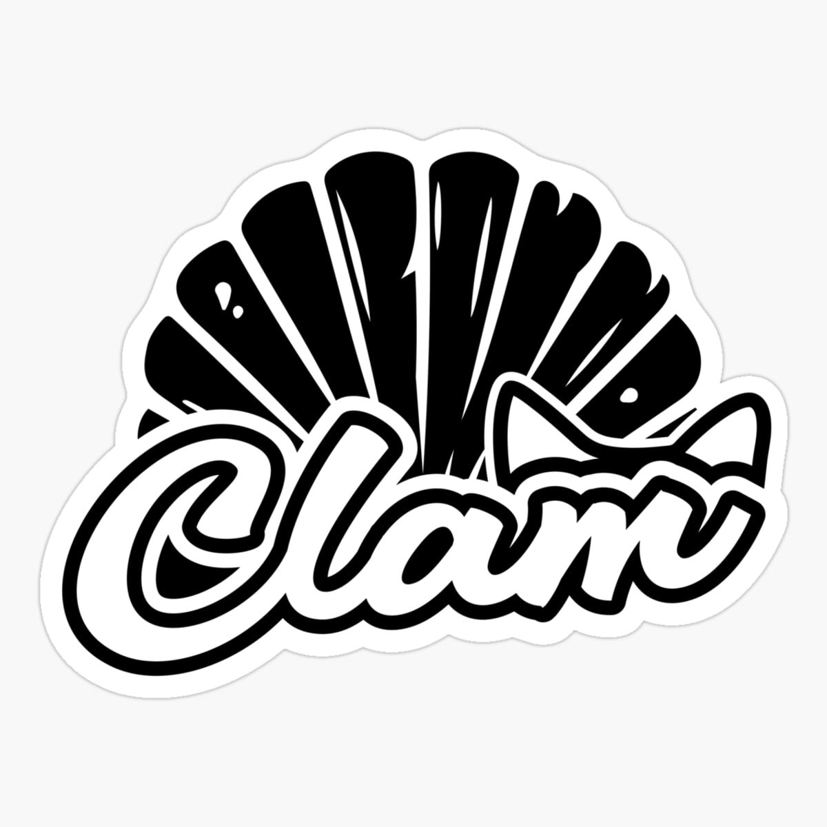 Stickly Best Clam Sticker, Phone Decal Water Bottle Stickers Car Decals ...