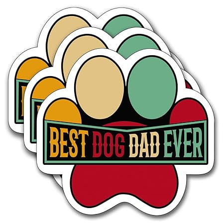 Stickly Best Dog Dad Ever Sticker, Decal Gifts Dad Decorate Books ...