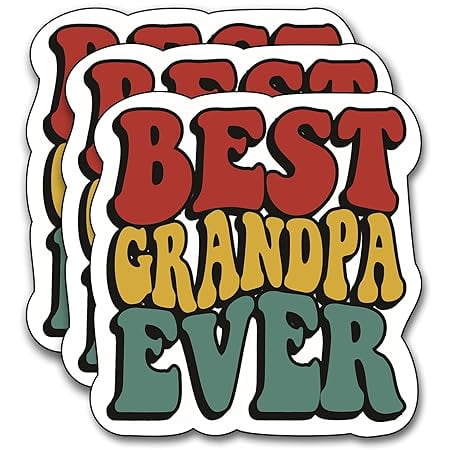 Stickly Best Grandpa Ever Sticker, Decal Gifts Decorate Books Laptop ...