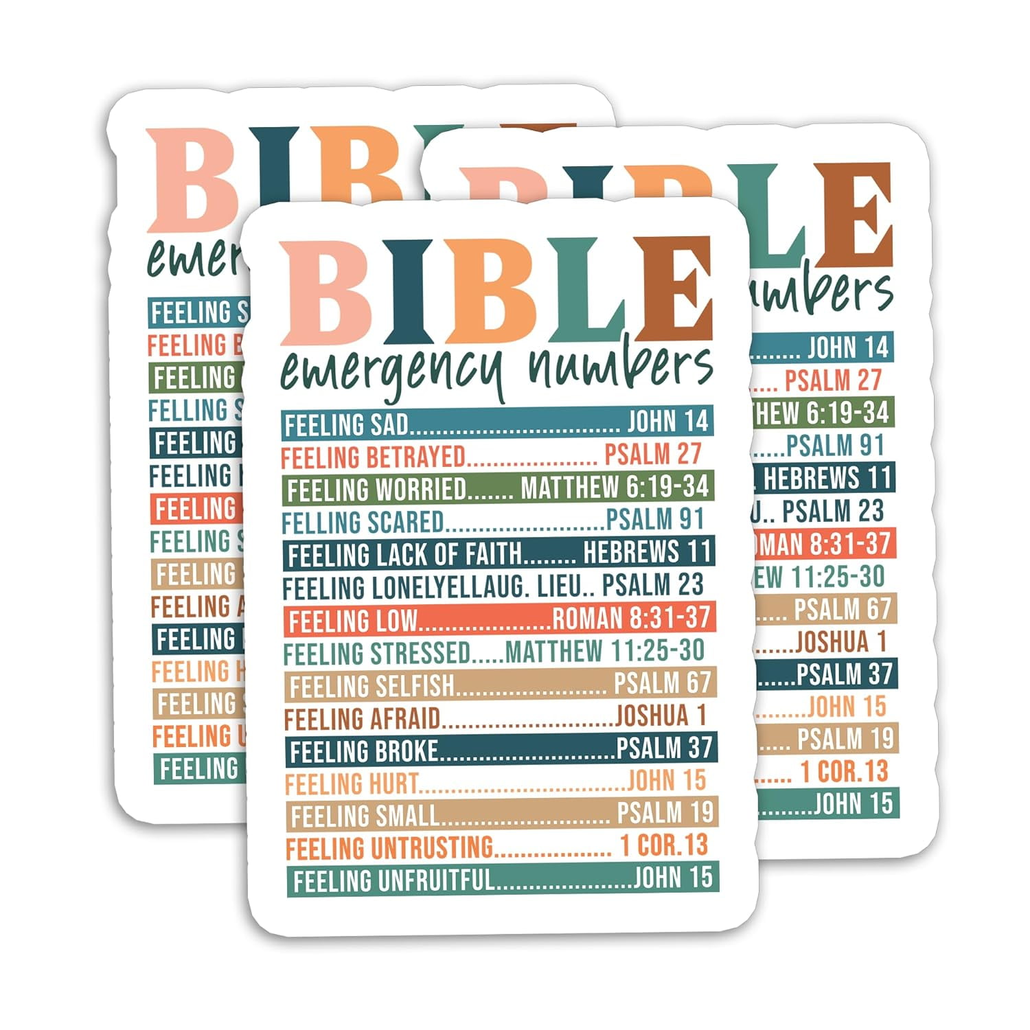 Stickly Bible Emergency Numbers Sticker Christian Faith Vinyl Decal for ...