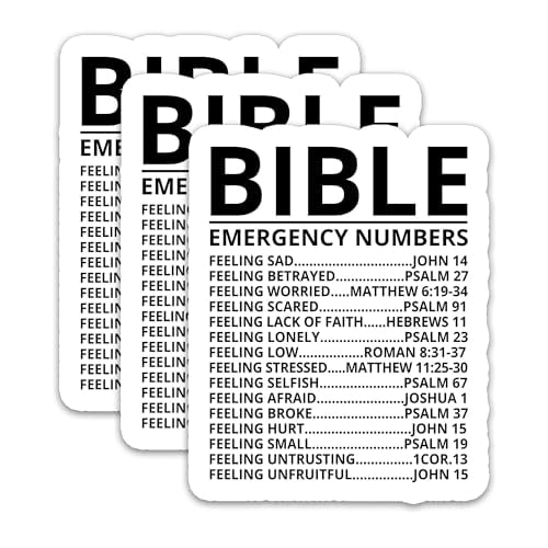 Stickly Bible Emergency Numbers Sticker – Christian Faith Vinyl Decals ...