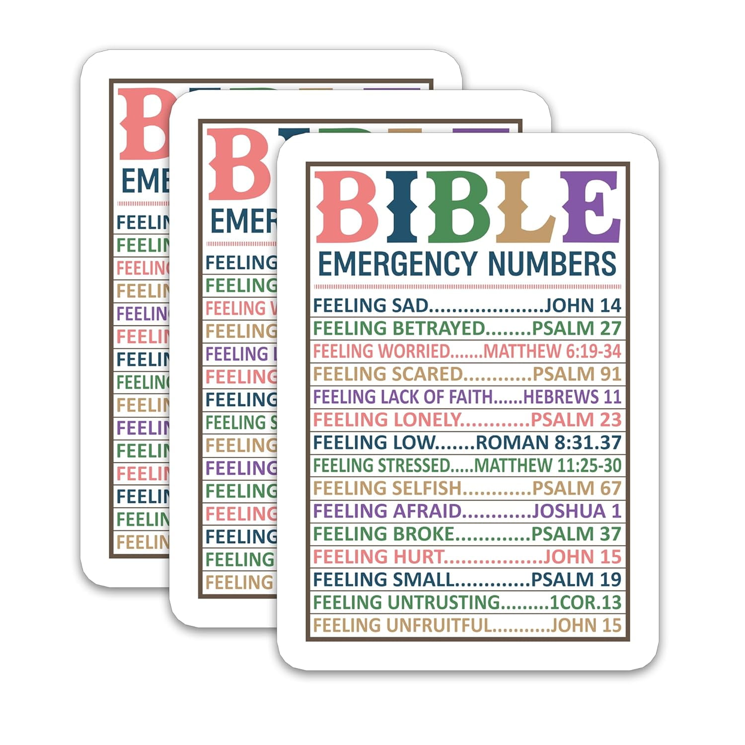 Stickly Bible Emergency Numbers Sticker Faith Christian Bible Sticker ...