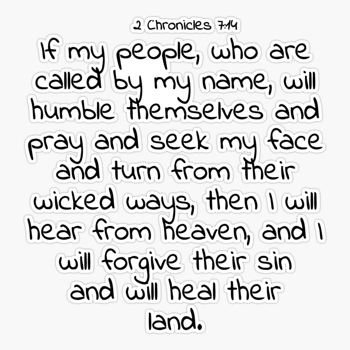 Stickly Bible Verse: 2 Chronicles 7:14 Sticker, Phone Decal Water ...