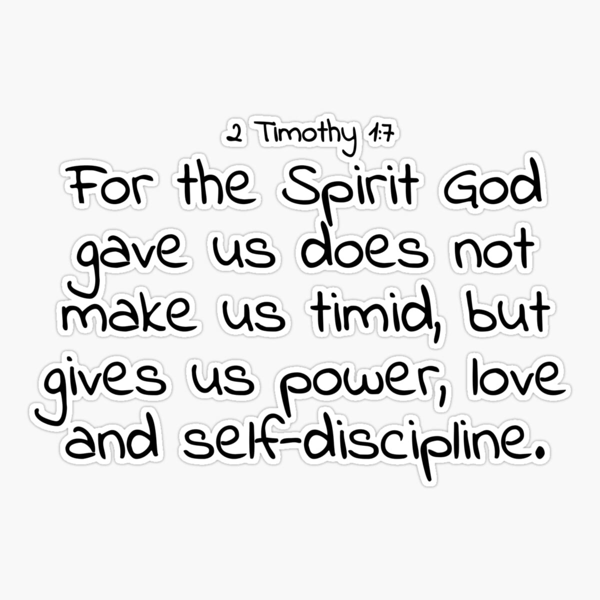 Stickly Bible Verse: 2 Timothy 1:7 Sticker, Phone Decal Water Bottle ...