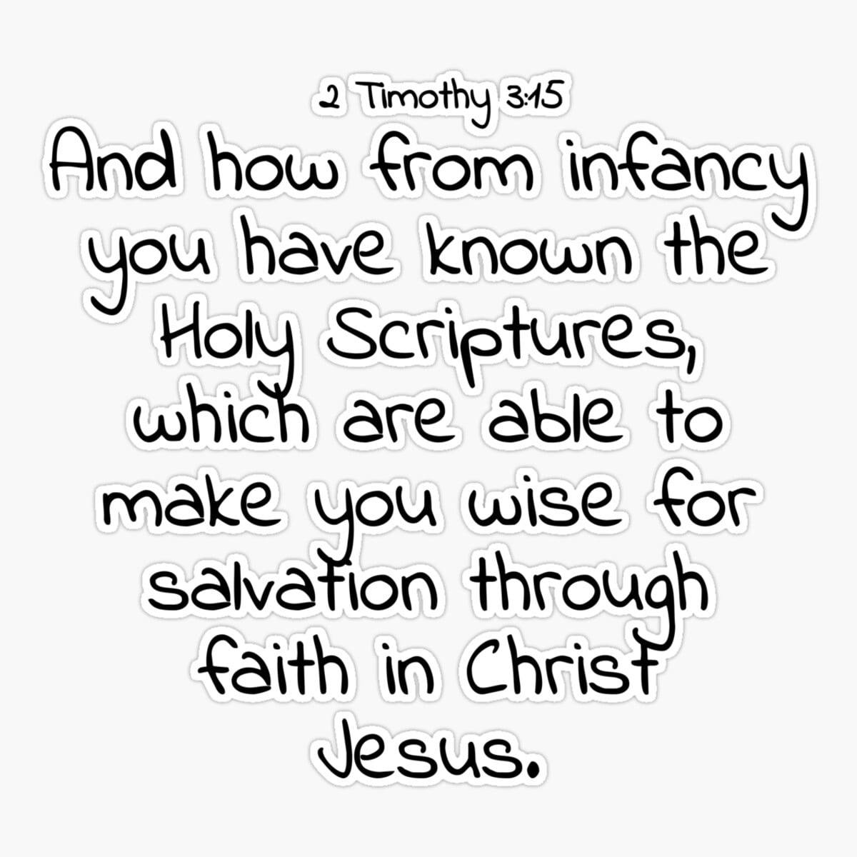 Stickly Bible Verse: 2 Timothy 3:15 Sticker, Phone Decal Water Bottle ...