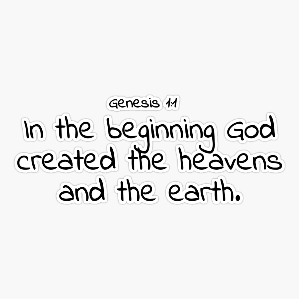 Stickly Bible Verse: Genesis 1:1 Sticker, Phone Decal Water Bottle ...