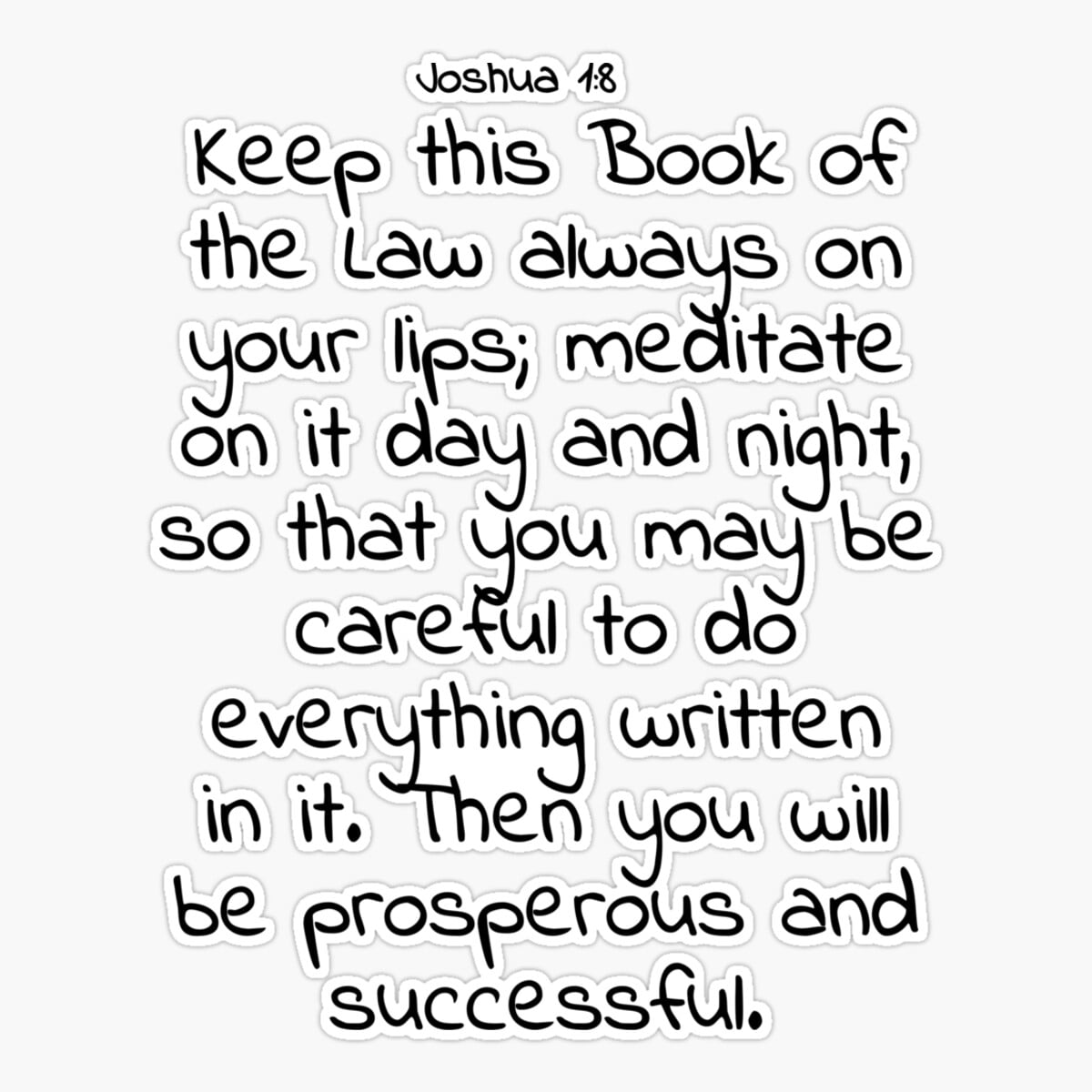 Stickly Bible Verse: Joshua 1:8 Sticker, Phone Decal Water Bottle ...