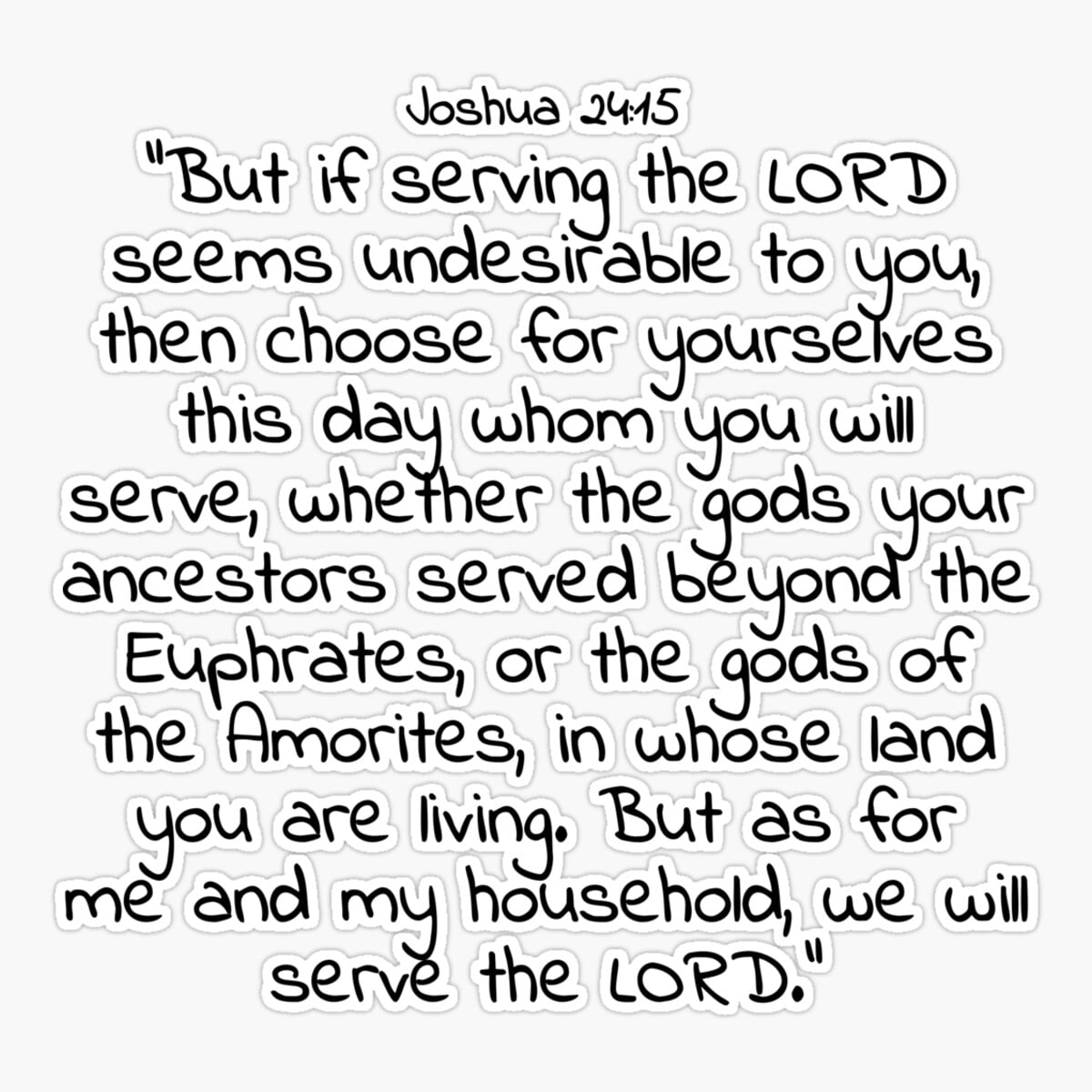 Stickly Bible Verse: Joshua 24:15 Sticker, Phone Decal Water Bottle ...