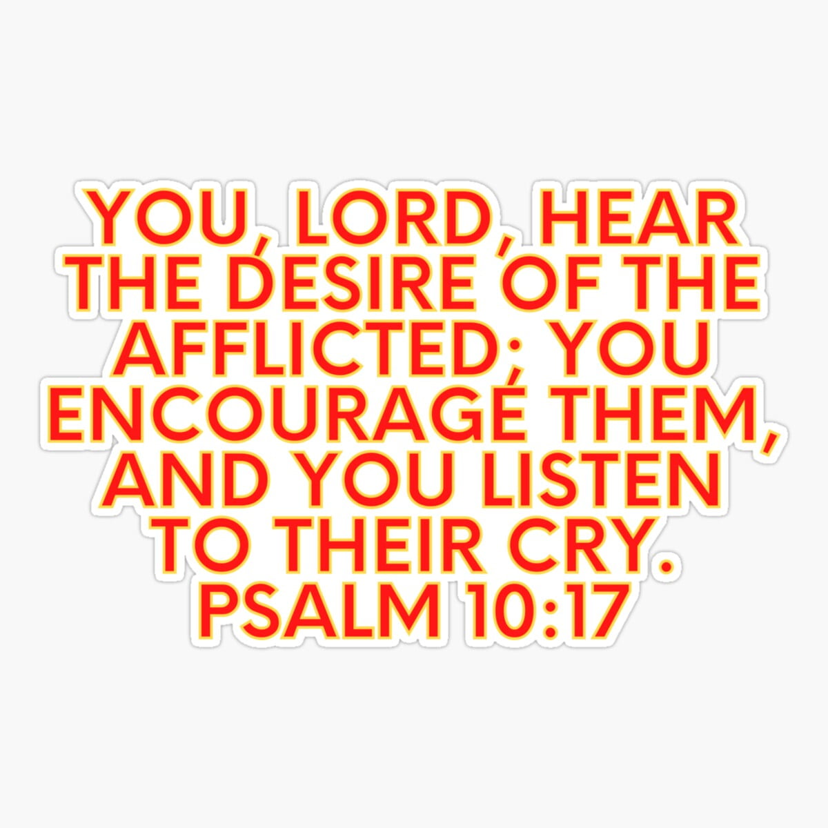 Stickly Bible Verse Psalm 10:17 Sticker, Phone Decal Water Bottle ...