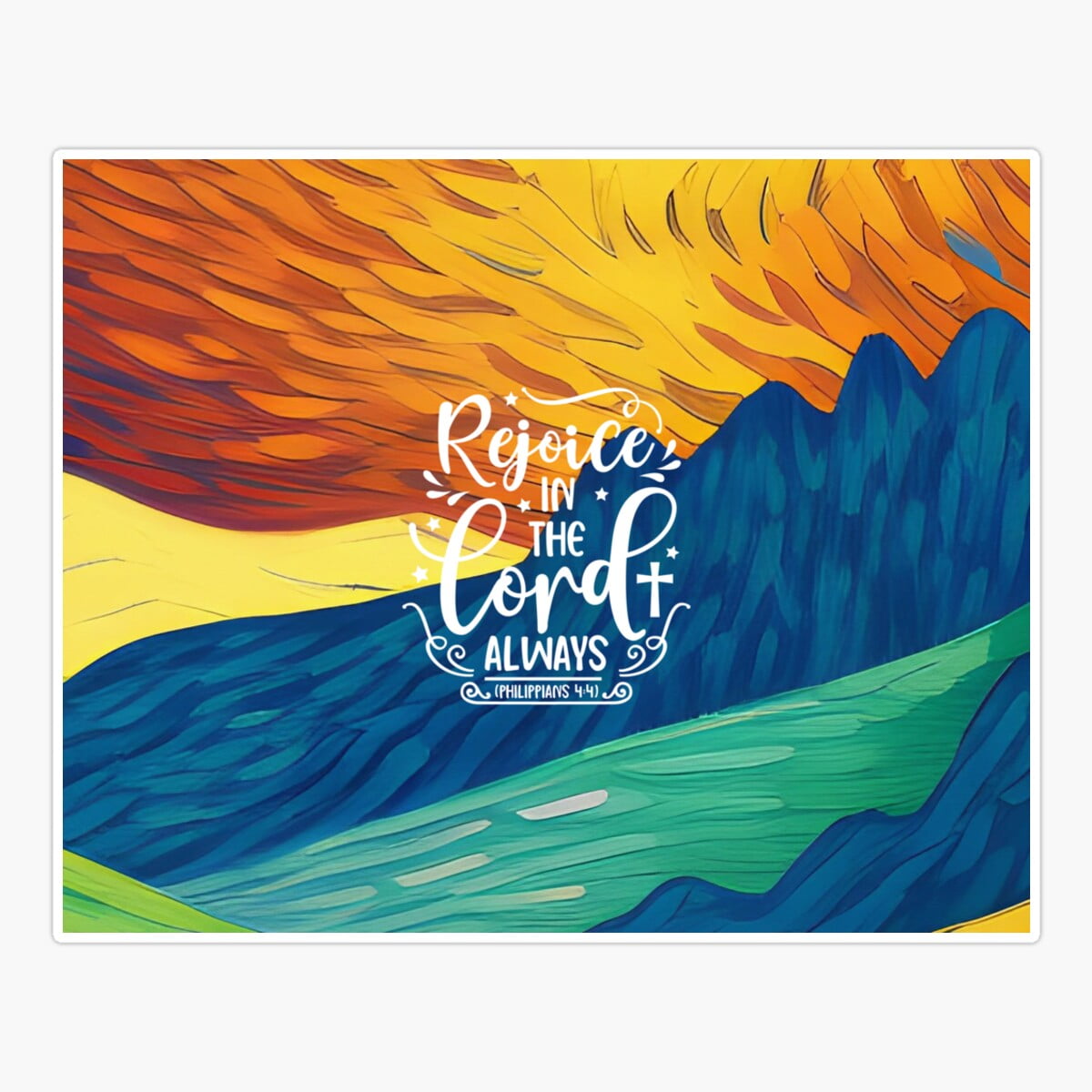 Stickly Bible Verses About Faith- Philippians 4:4 - Red And Golden ...