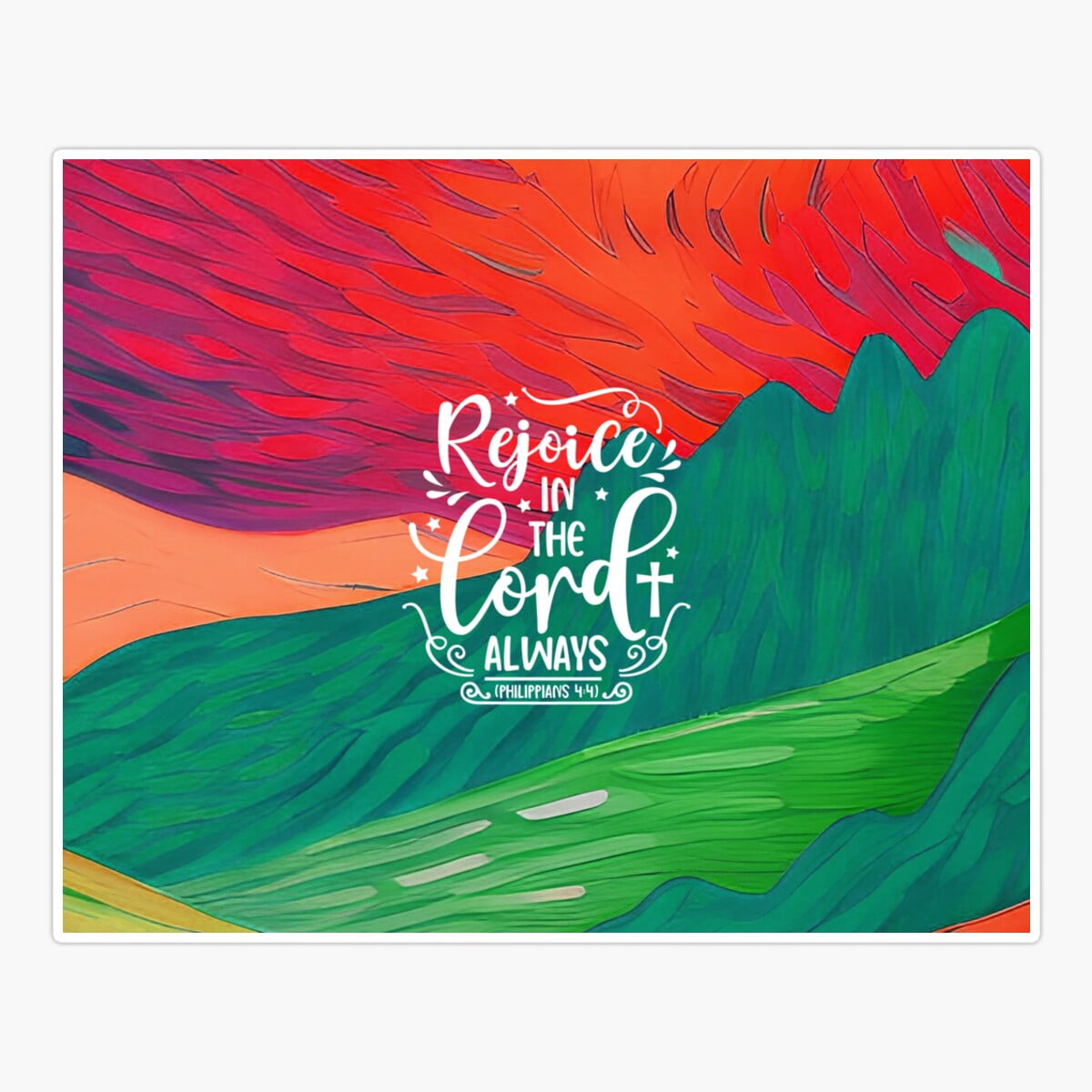 Stickly Bible Verses About Faith - Philippians 4:4 - Red & Green Blue ...