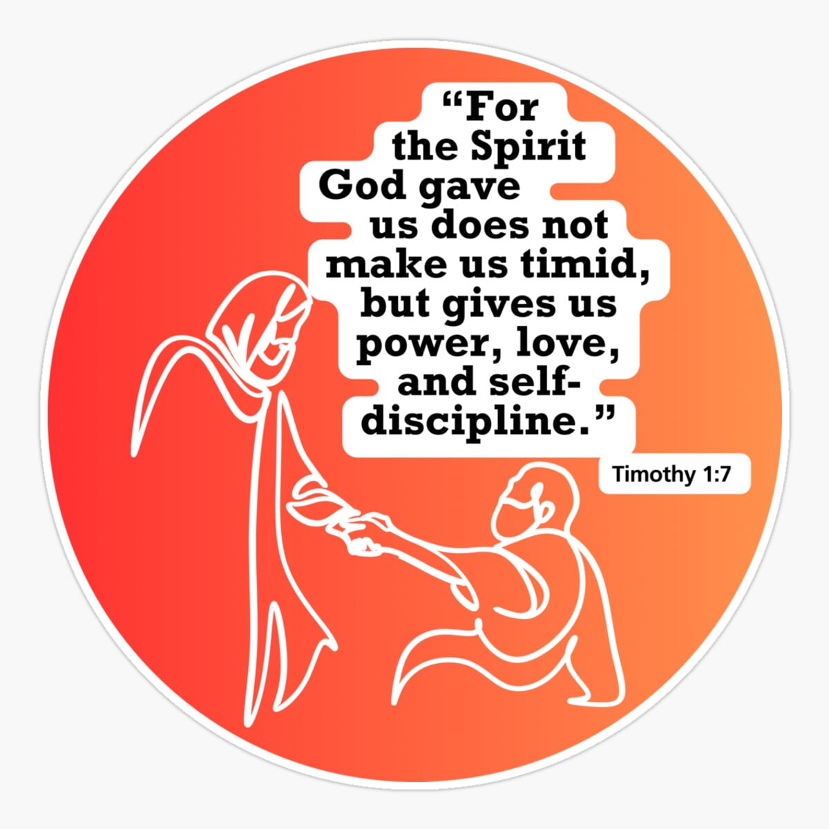 Stickly Bible Verses For Strength - Timothy 1:7 Sticker, Phone Decal ...