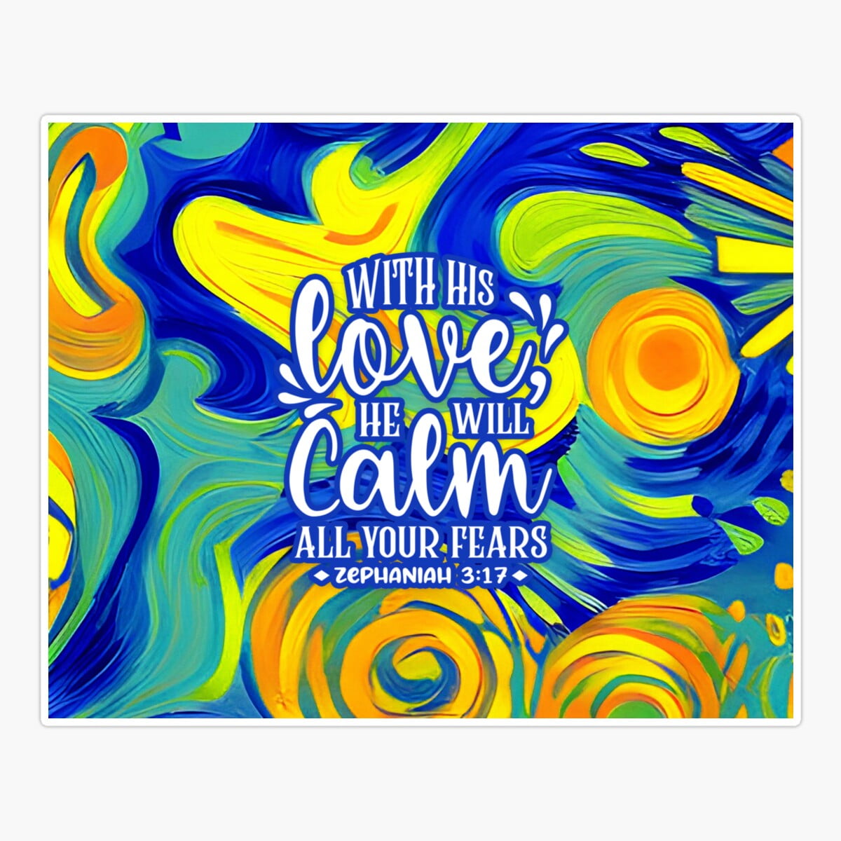 Stickly Bible Verses For Healing - Zephaniah 3:17 - Preppy Floral Blue ...