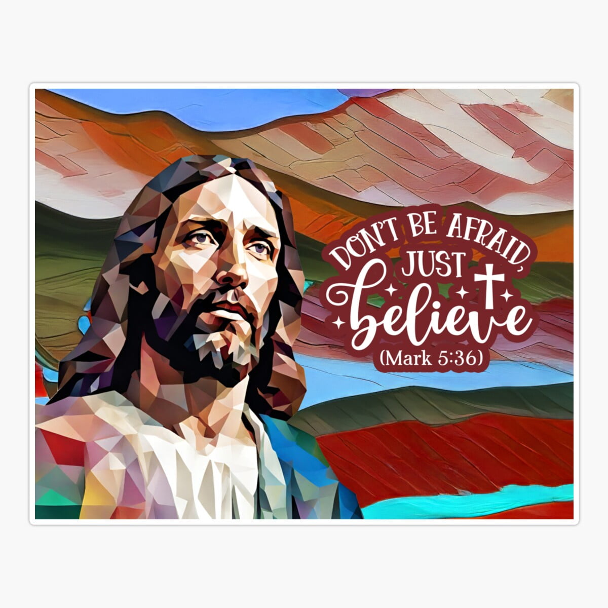 Stickly Bible Verses About Strength - Mark 5:36 - Radiant Turquoise ...