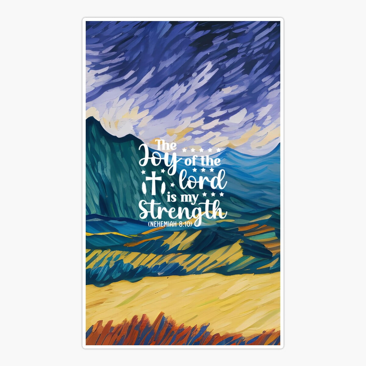 Stickly Bible Verses About Strength - Nehemiah 8:10 - With Blue Preppy ...