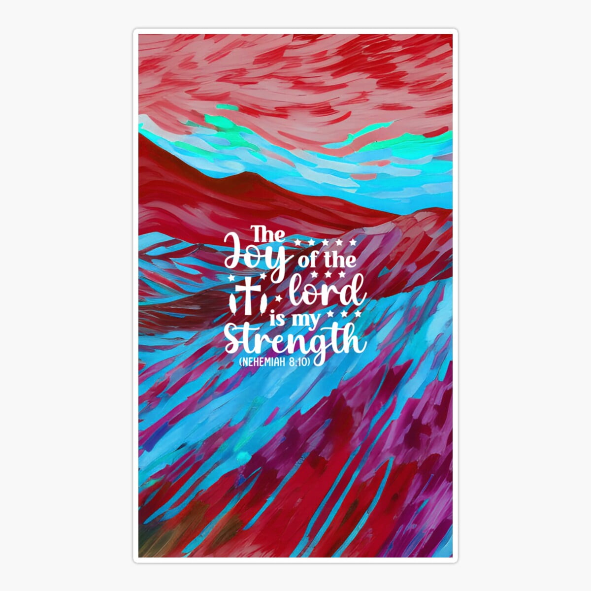 Stickly Bible Verses About Strength - Nehemiah 8:10 - With Preppy Red ...