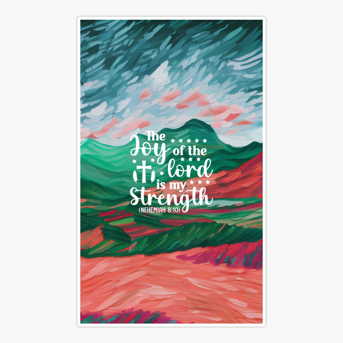 Stickly Bible Verses About Strength - Nehemiah 8:10 - With Turquoise ...