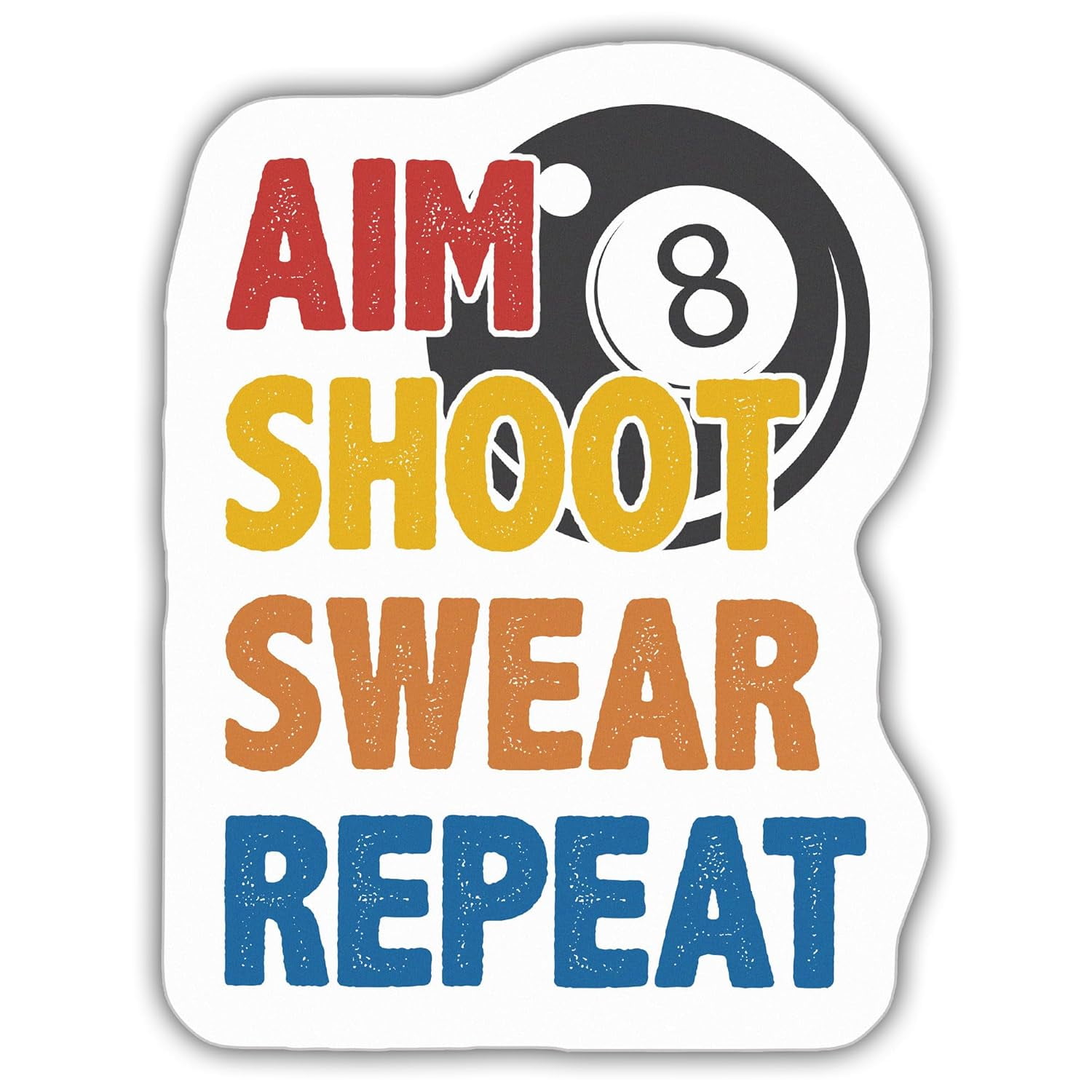 Stickly Billiards Stickers Billiards Decal Aim Swear Repeat Vinyl Funny ...