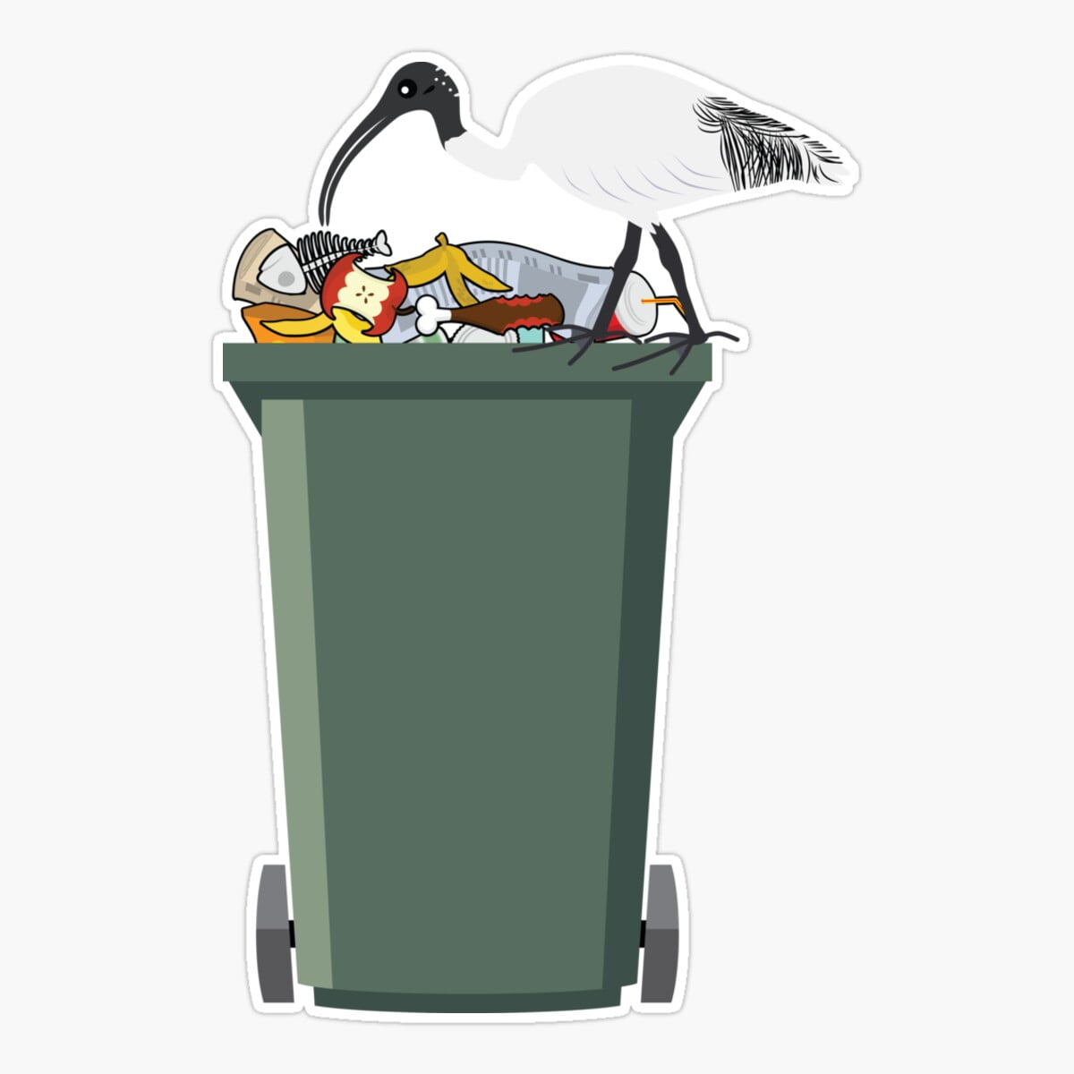 Stickly Bin Chicken Sticker, Phone Decal Water Bottle Stickers Car ...