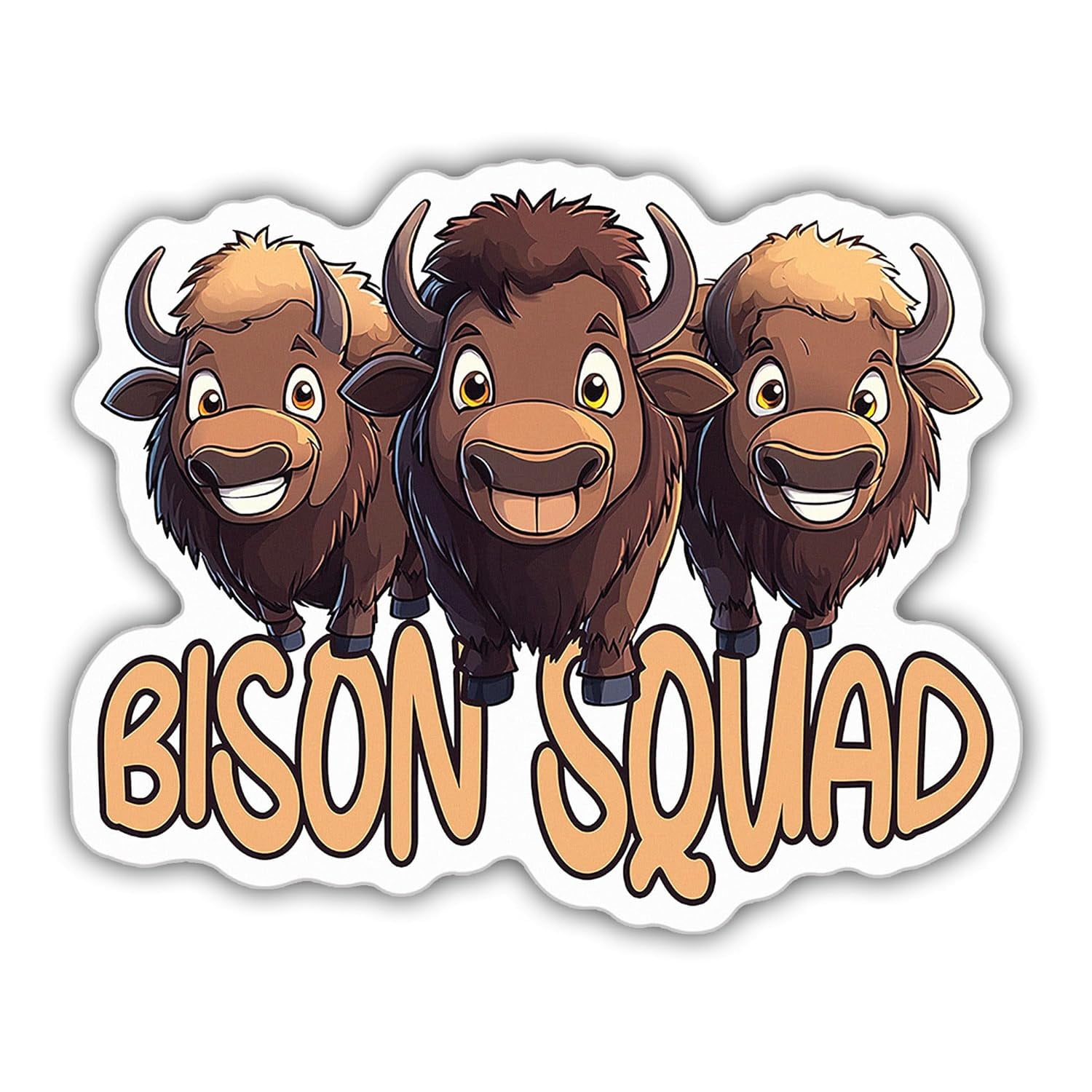 Stickly Bison Sticker Cute Animal Lover Decal Bison Squad Funny Gifts ...