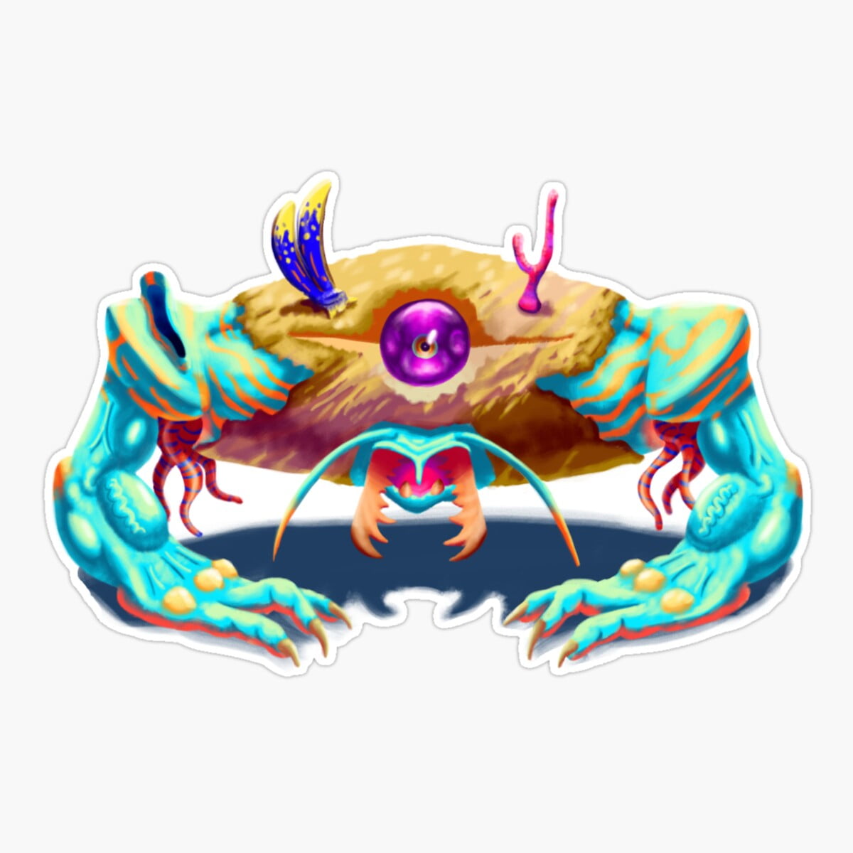 Stickly Black-Pearl Clam Sticker, Phone Decal Water Bottle Stickers Car ...