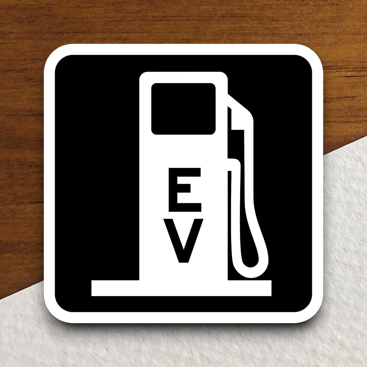 Stickly Black And White Electric Vehicle Charging Ev Road Sign Stickers ...