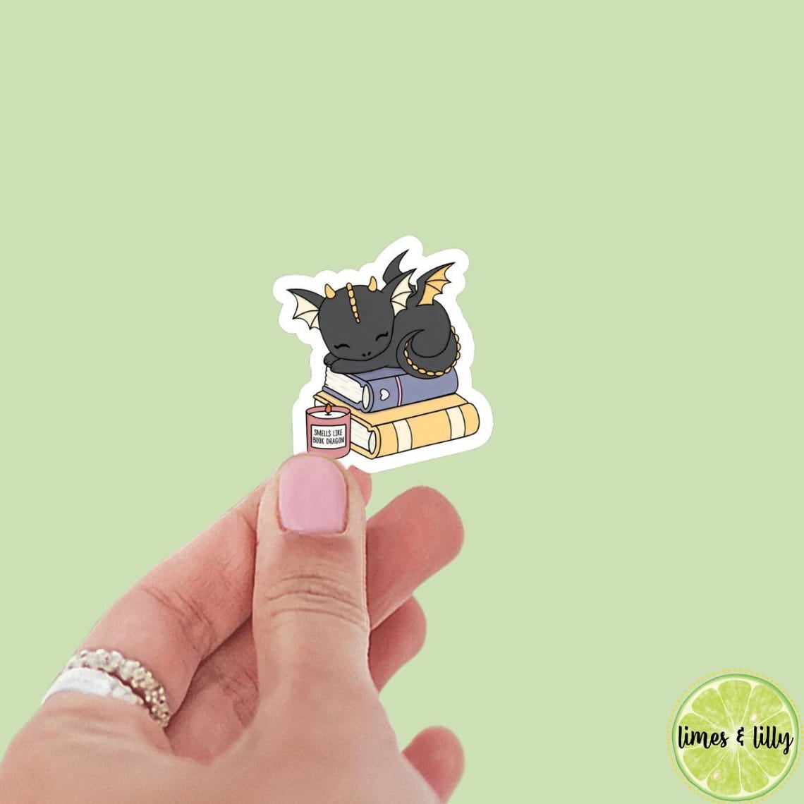 Stickly Black and Gold Cute Book Dragon Sleeping on Books er | Book ...