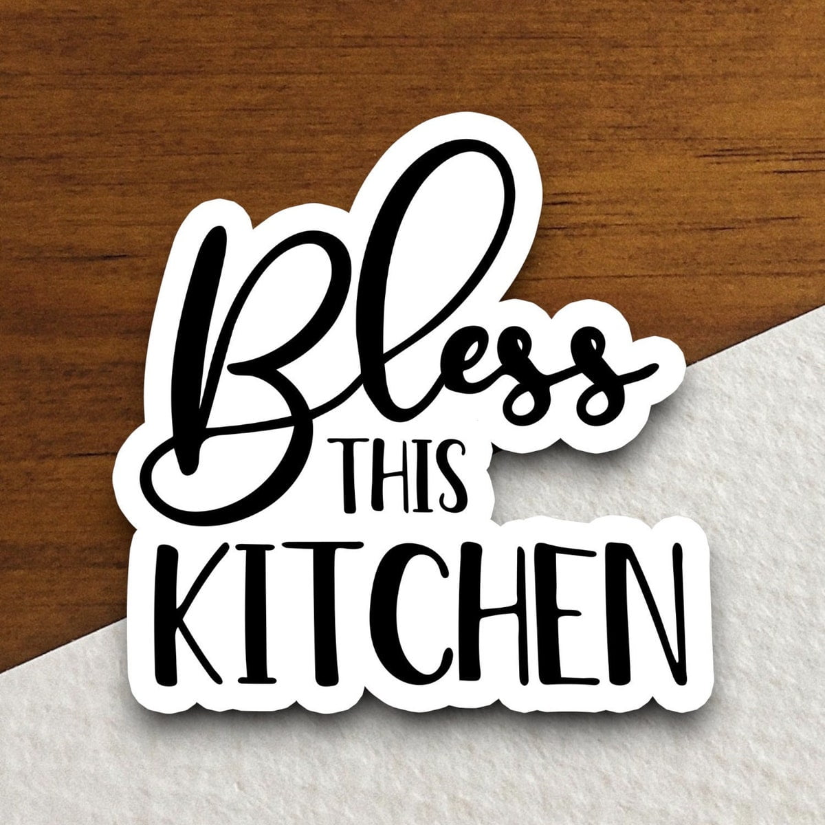 Stickly Bless This Kitchen Sticker, Blessed Sticker, Religious Sticker, Faith Sticker, Worship ...