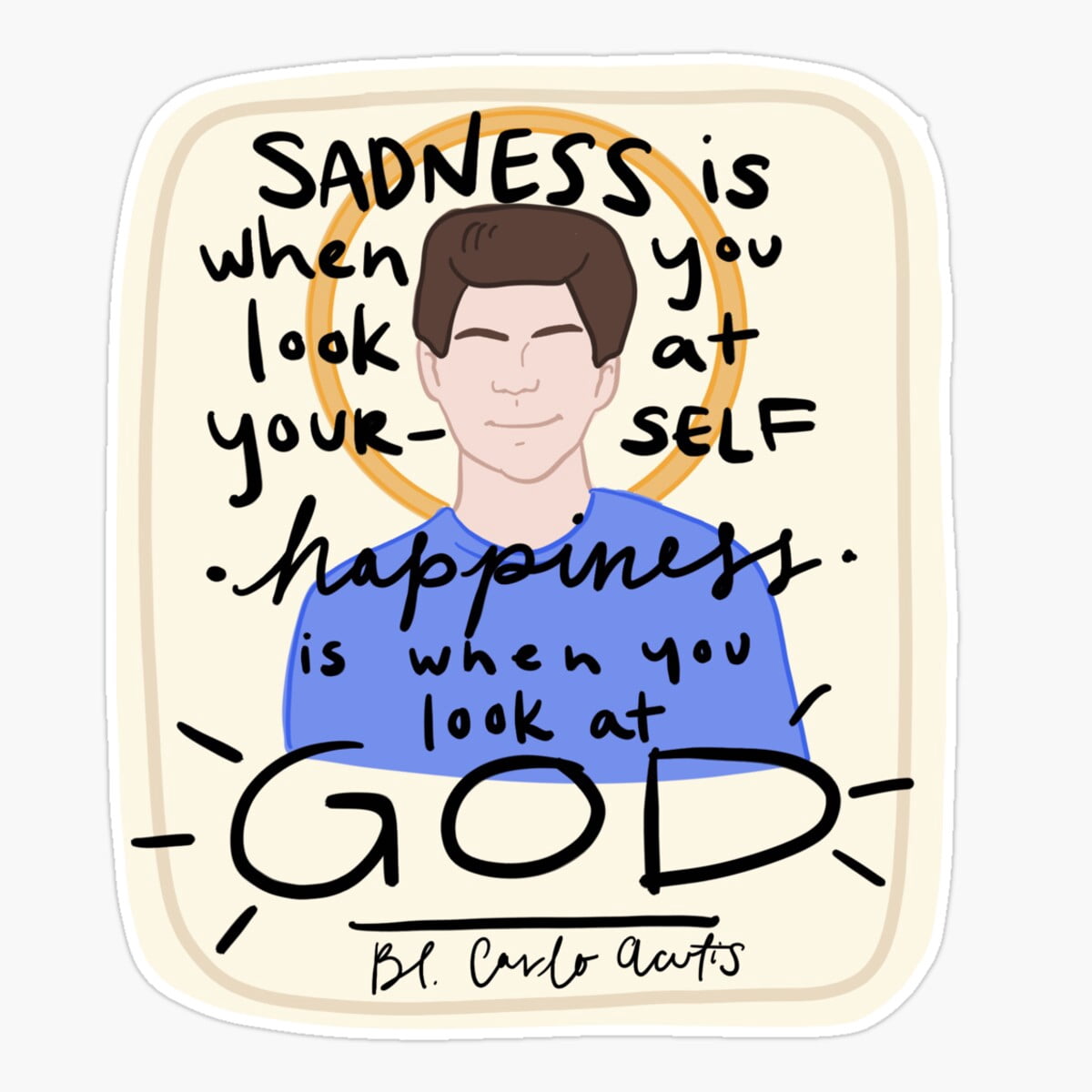 Stickly Blessed Carlo Acutis Sticker, Phone Decal Water Bottle Stickers ...