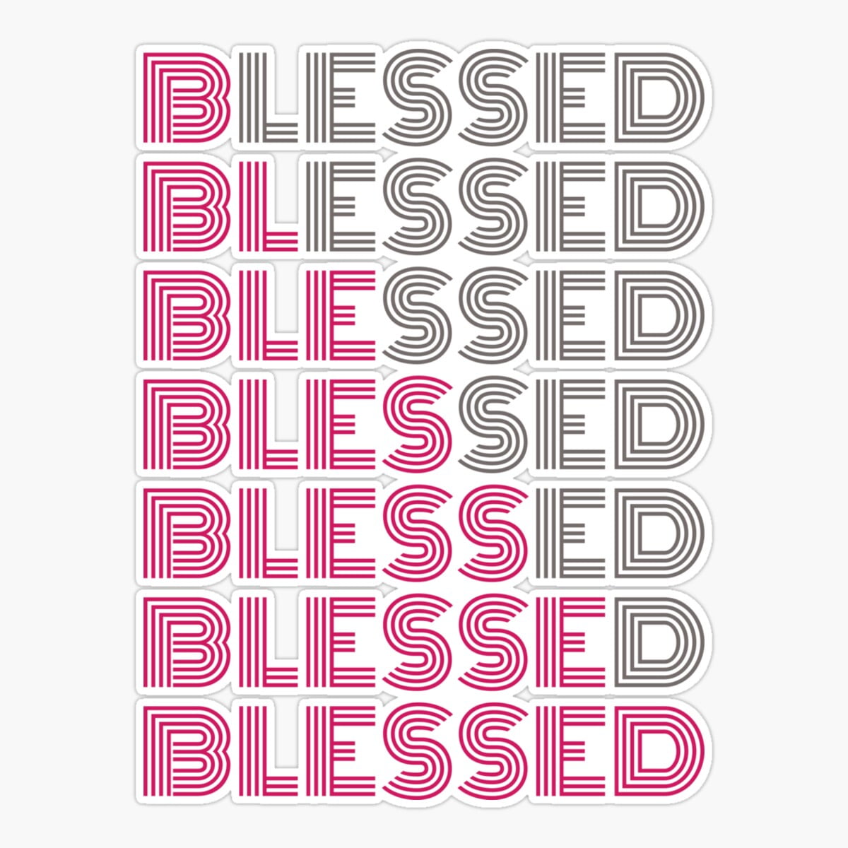 Stickly Blessed Pattern, Blessed Life Sticker, Phone Decal Water Bottle ...