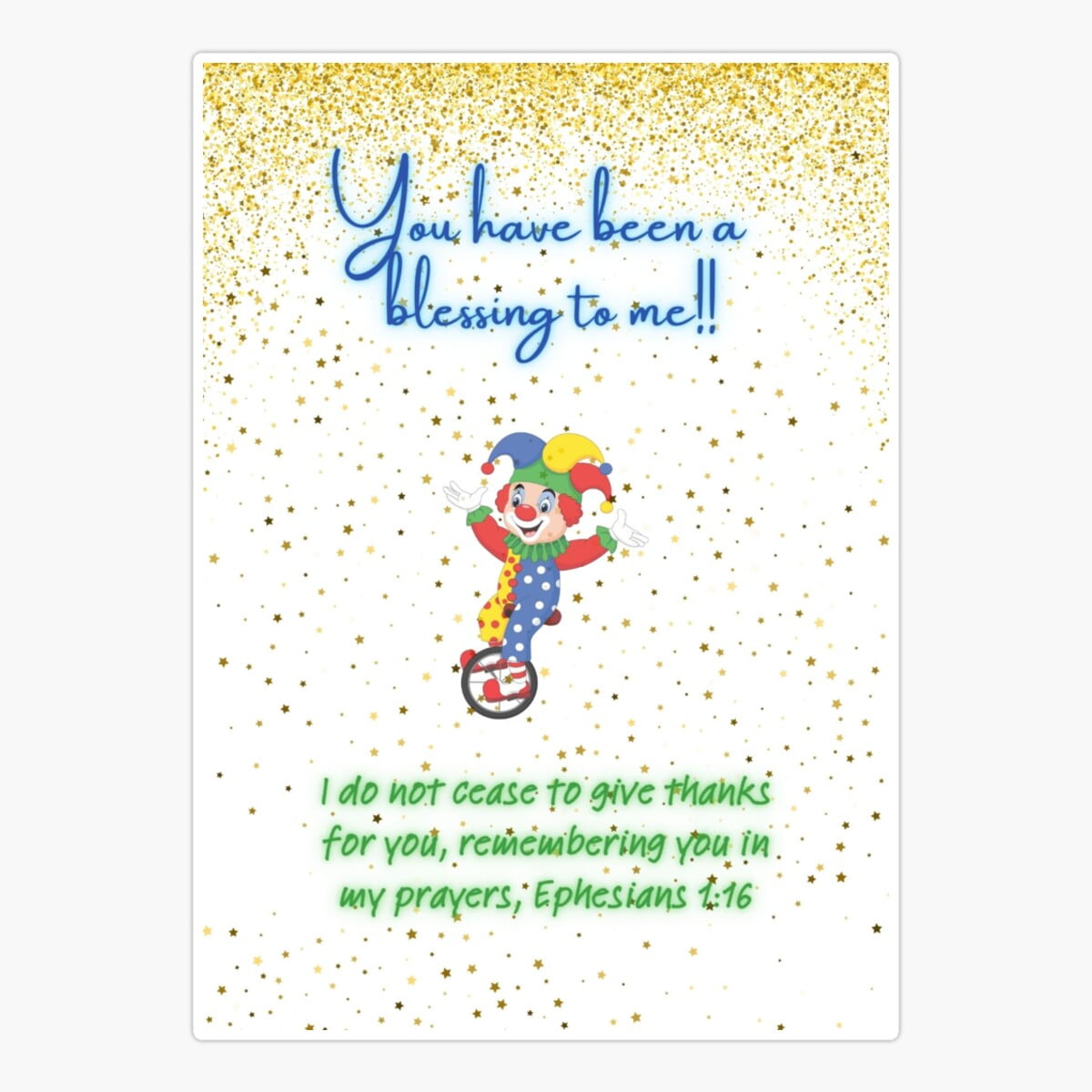 Stickly Blessing Ephesians 1:16 Thank You Sticker, Phone Decal Water ...