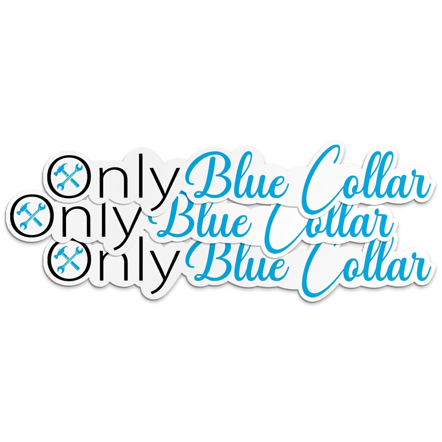 Stickly Only Blue Collar Sticker Funny Vinyl Decal for Toolbox Hard Hat ...