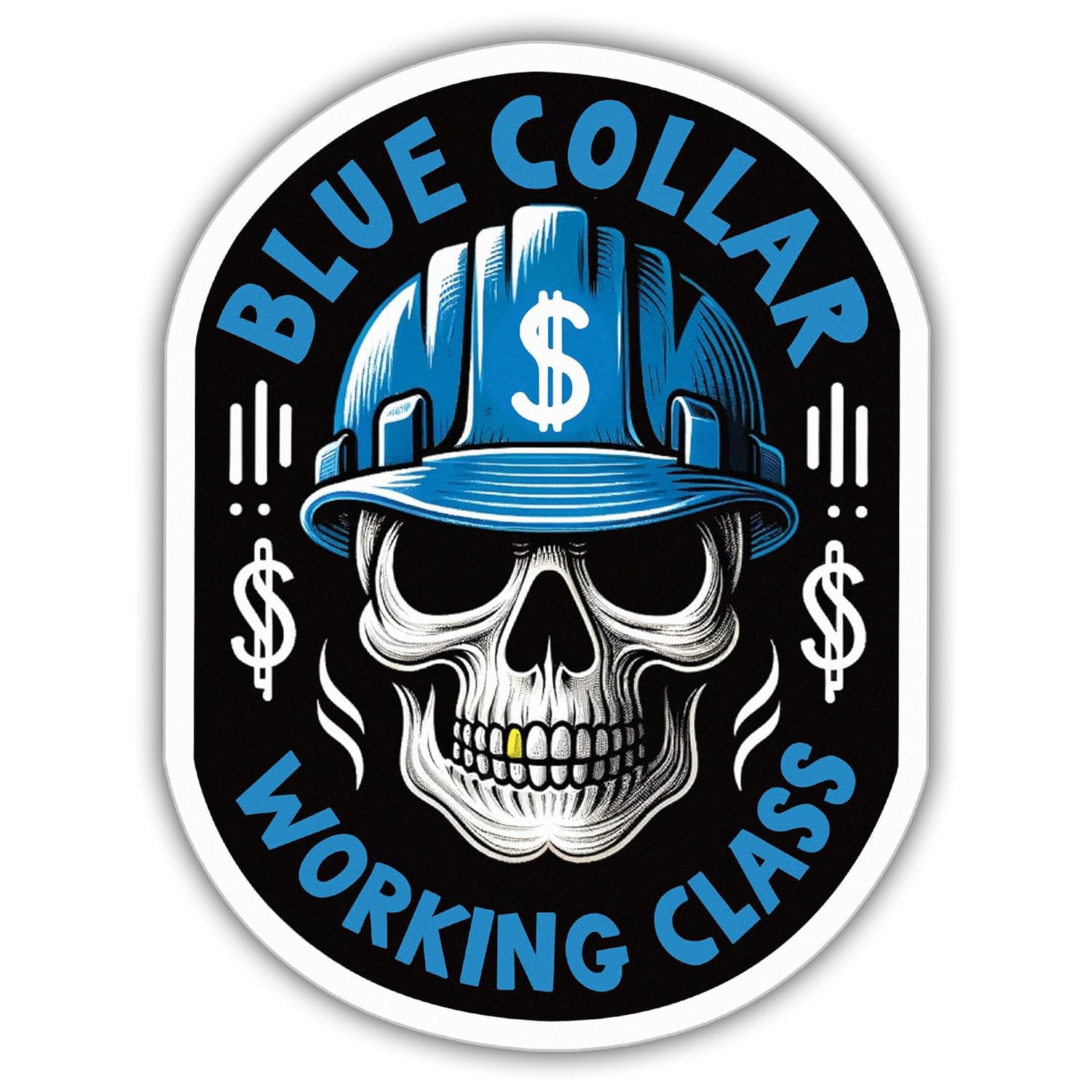 Stickly Blue Collar Stickers Funny Blue Collar Working ClCool Vinyl ...