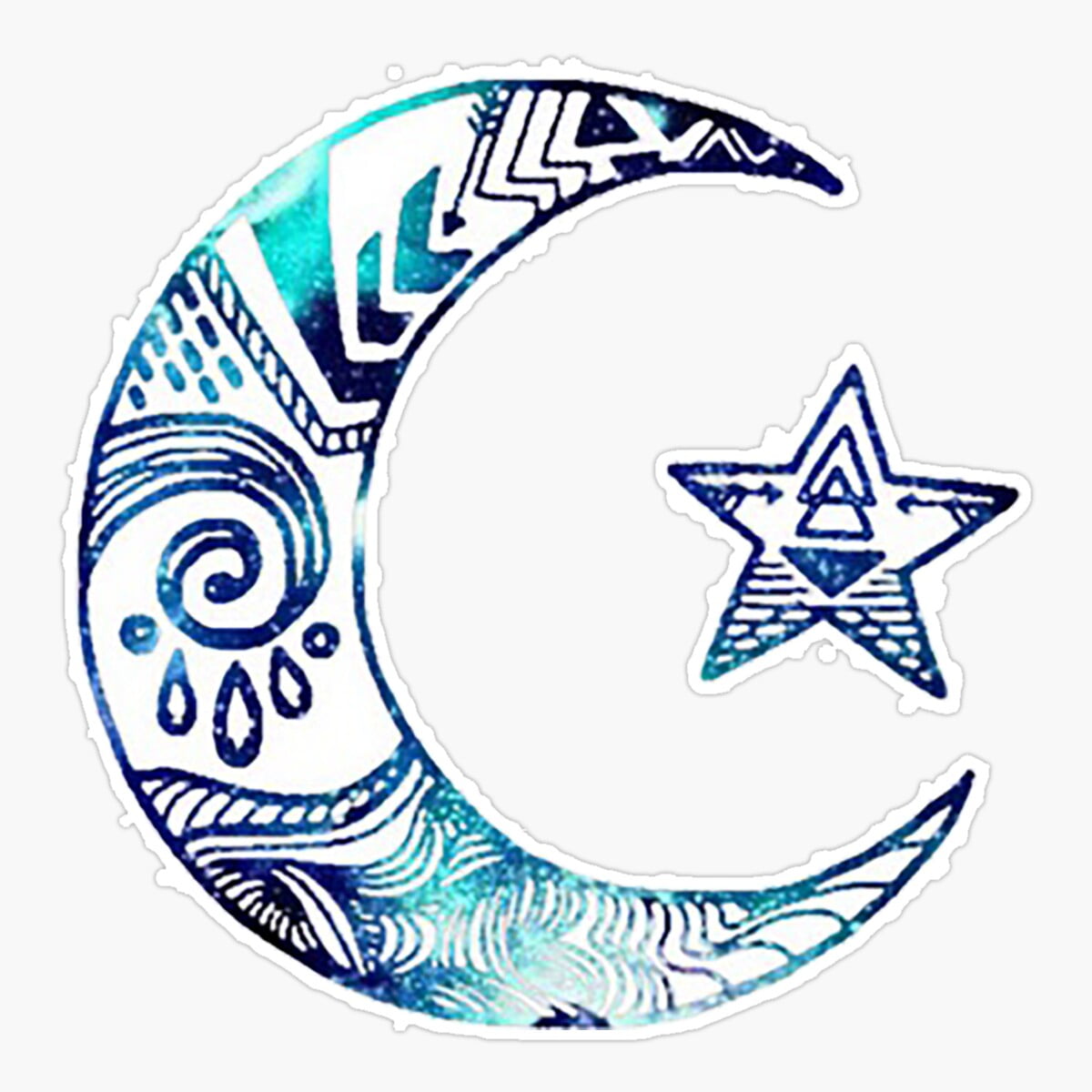 Stickly Blue Moon Sticker, Phone Decal Water Bottle Stickers Car Decals ...