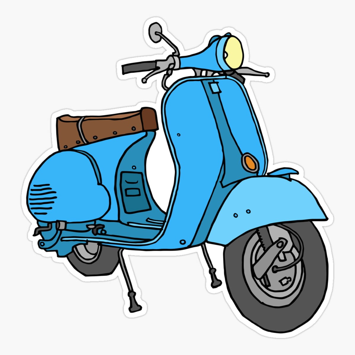 Stickly Blue Motor Scooter Sticker, Phone Decal Water Bottle Stickers ...