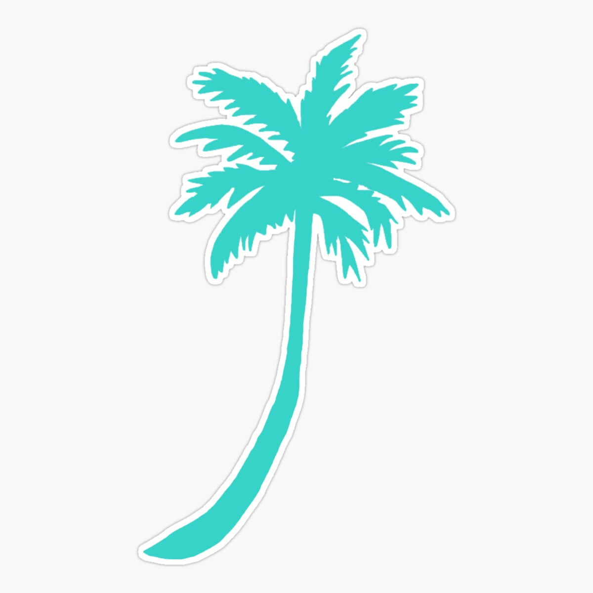Stickly Blue Palm Tree Sticker, Phone Decal Water Bottle Stickers Car ...