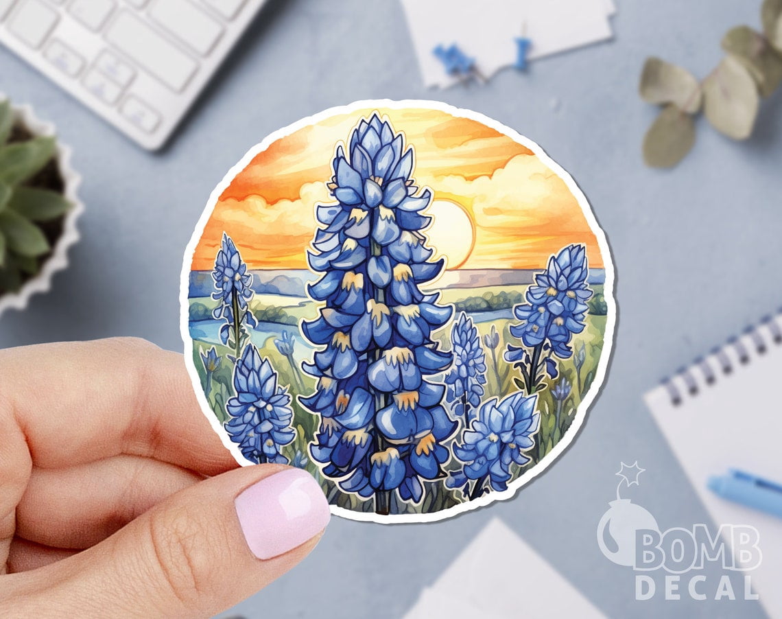 Stickly Bluebonnet Bloom Er, Bluebonnet Decal, Texas Flower Er ...