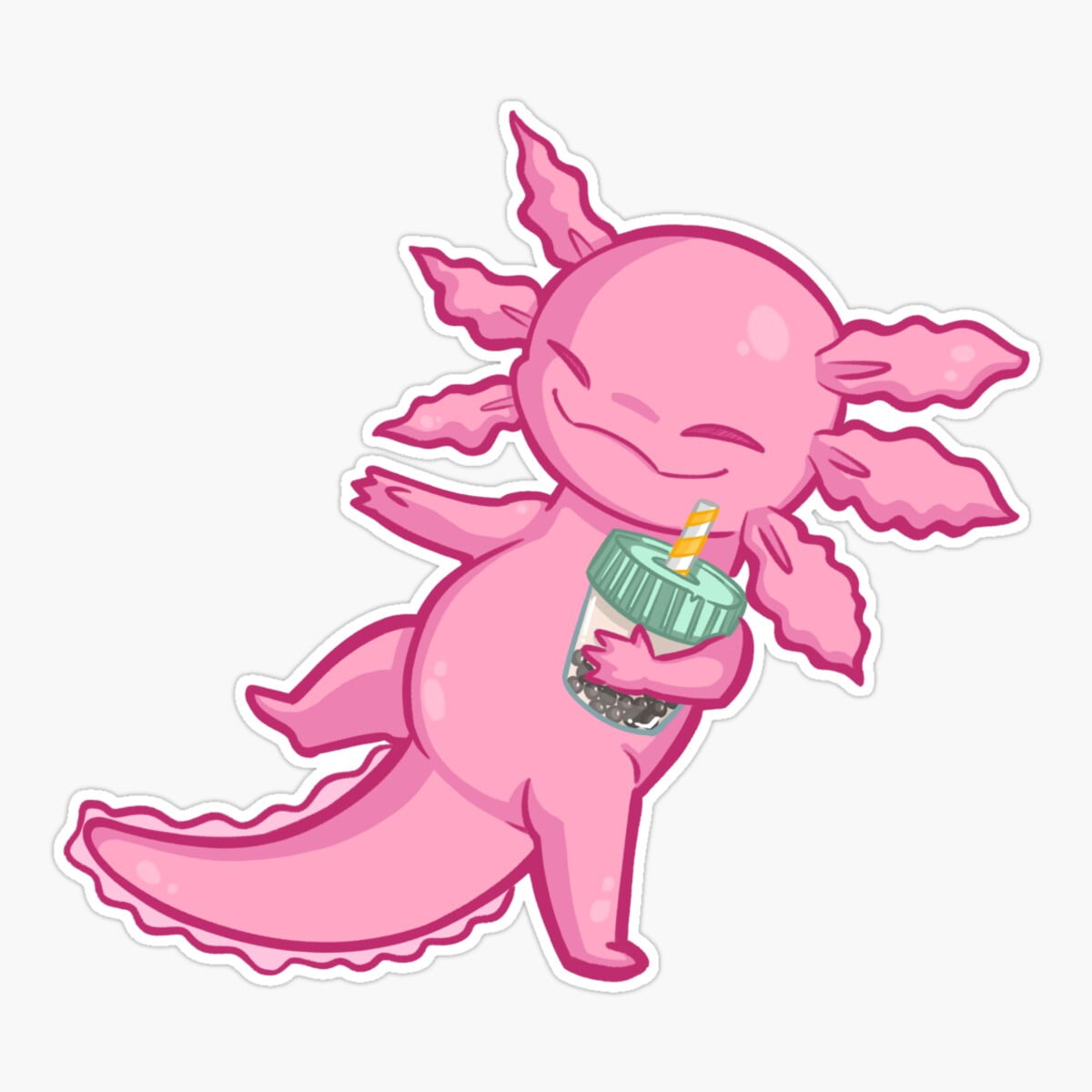 Stickly Boba-Lotl Tea Sticker, Phone Decal Water Bottle Stickers Car ...