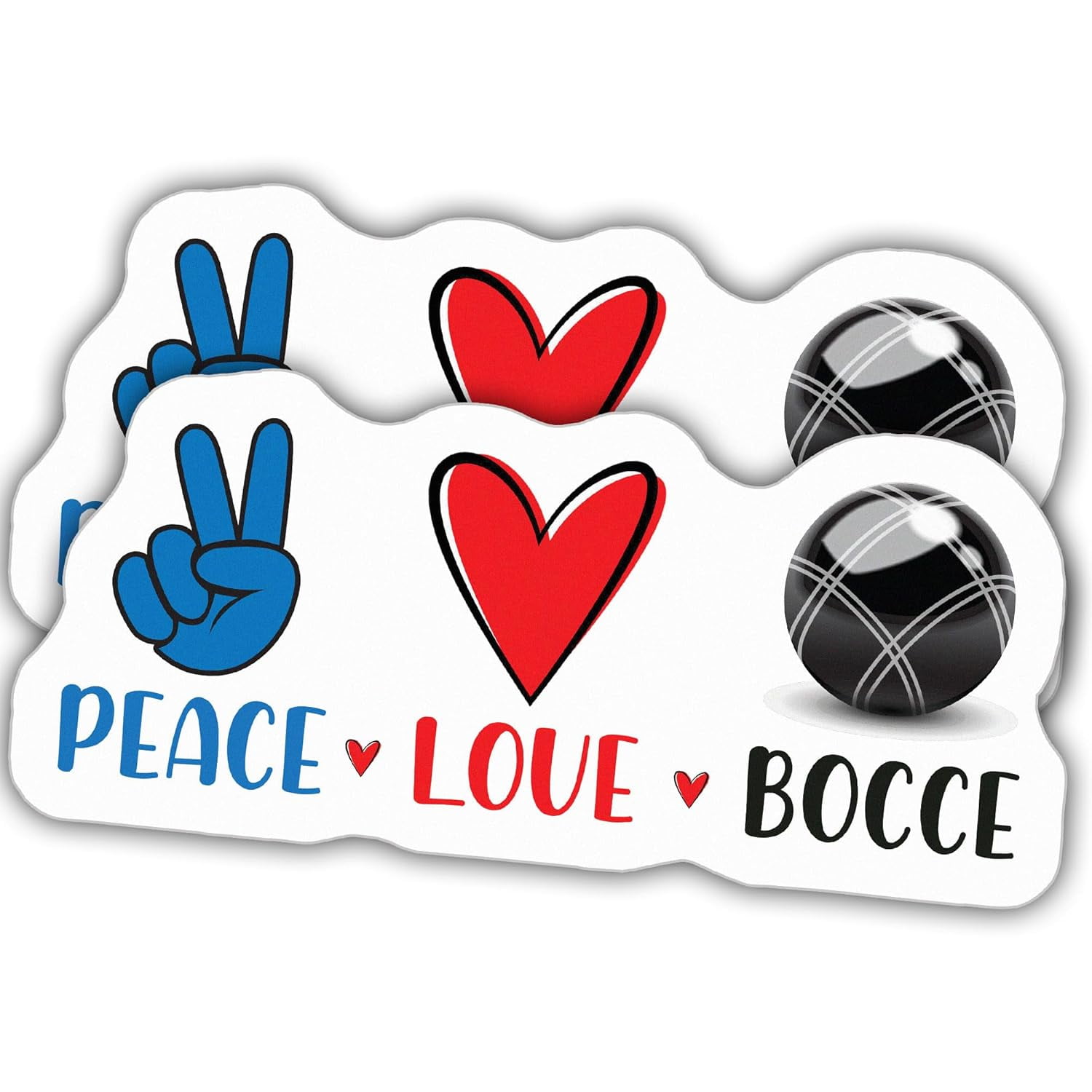 Stickly Bocce Stickers Bocce Decal Peace Love Bocce Vinyl Funny ...